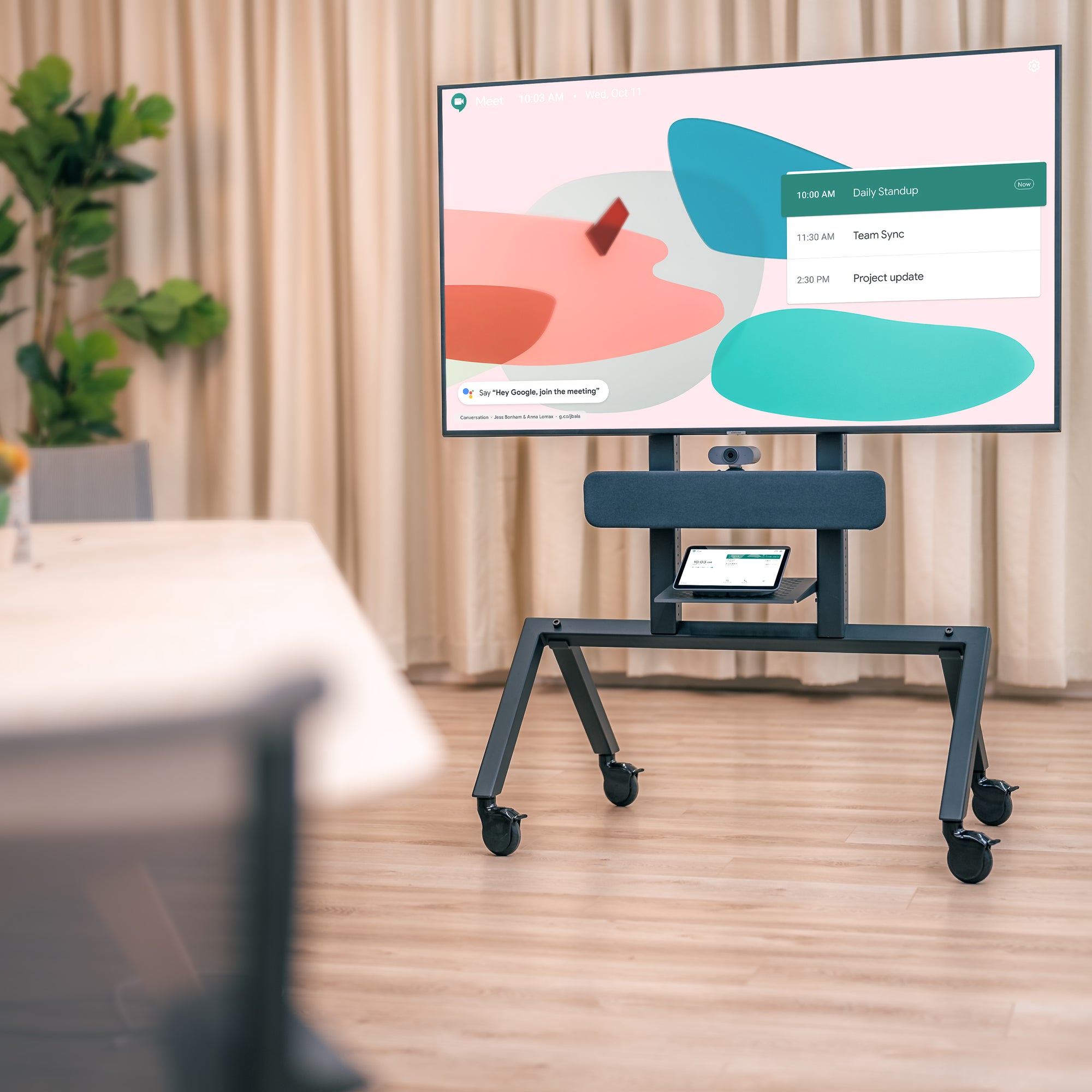 AV Cart for Google Meet Series One Room Kits | Heckler